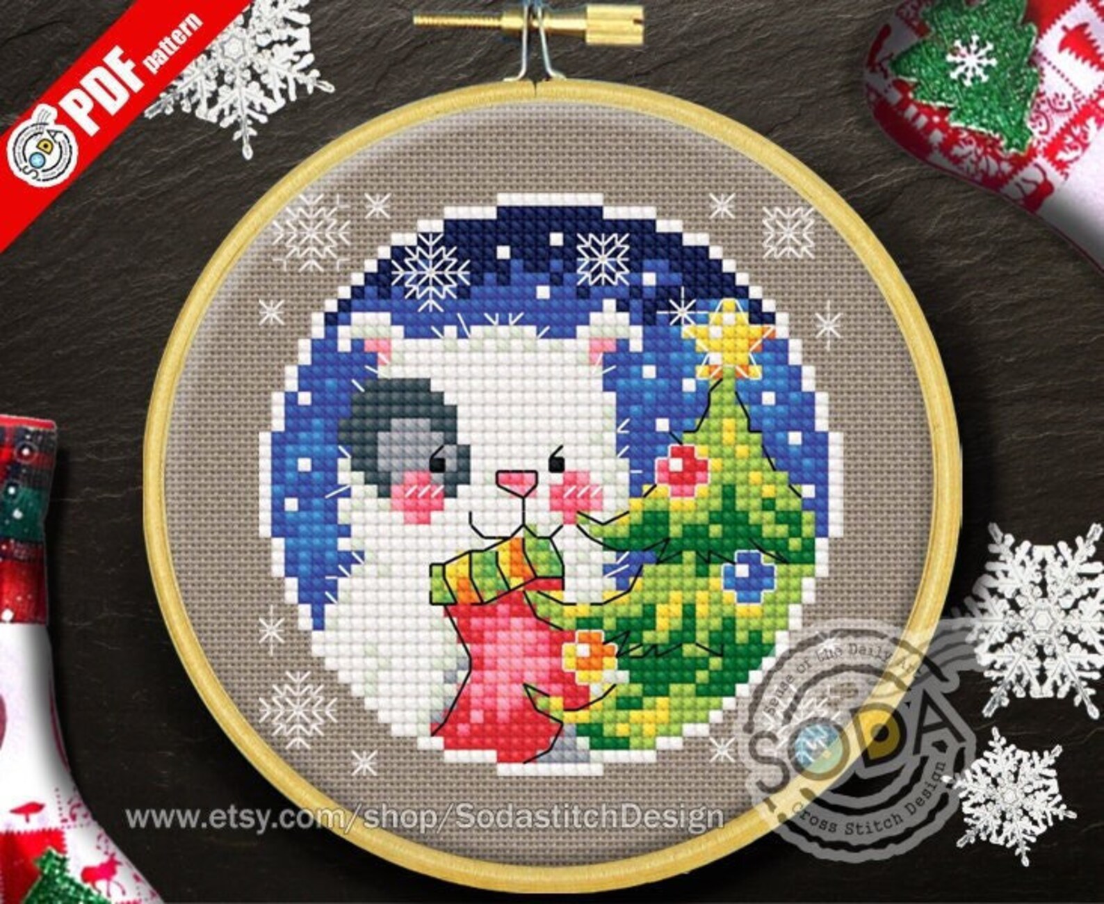 Christmas Cross Stitch Patterncross Stitch Chartcounted - Etsy