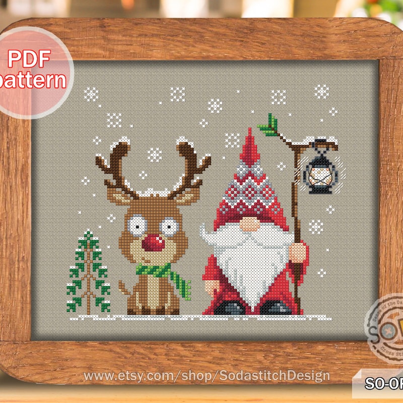 Rudolph Cross Stitch - Etsy