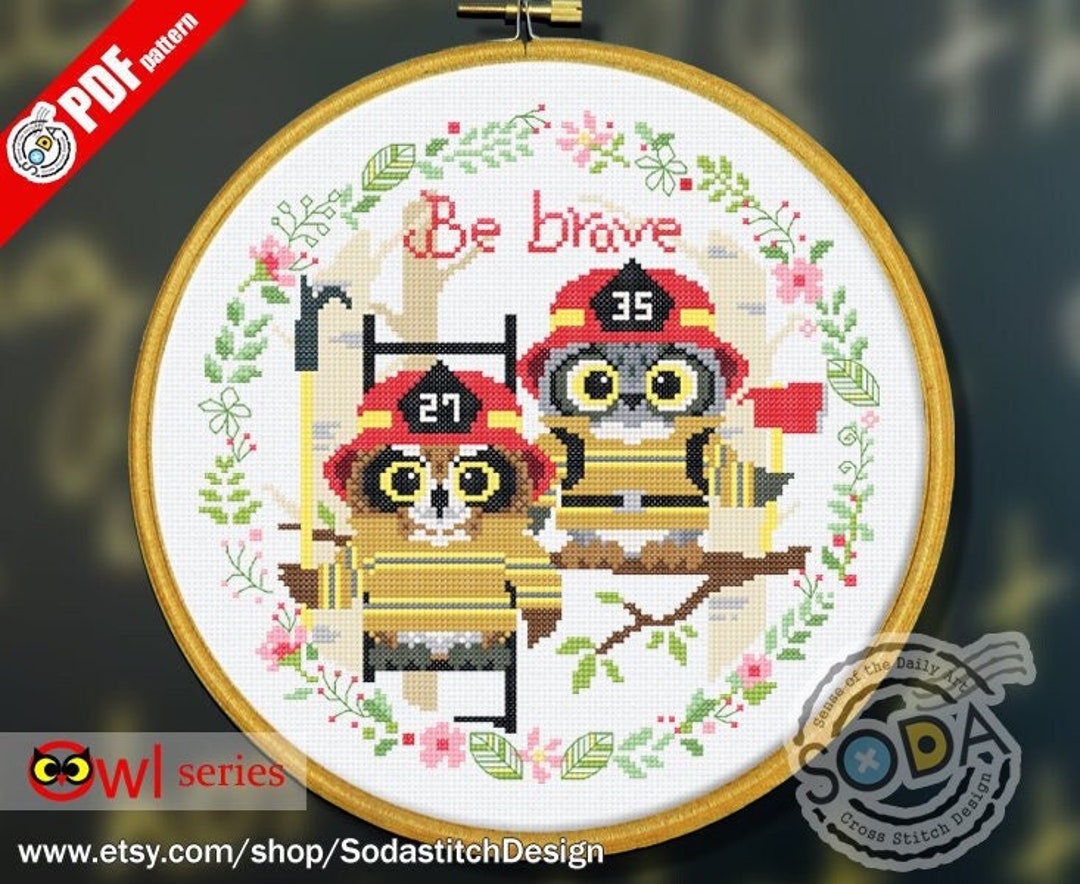 Firefighter Cross Stitch Patterncross Stitch Chartcounted - Etsy