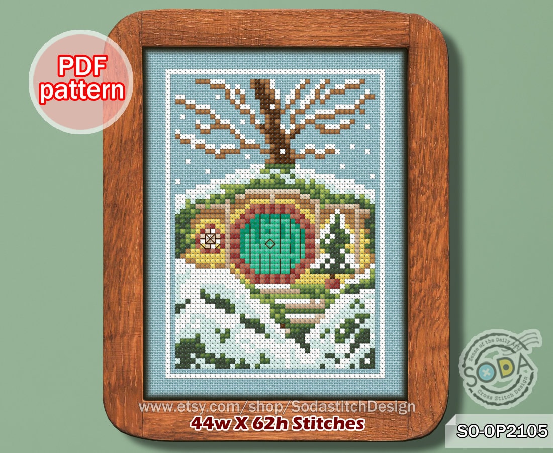 Cross Stitch Pattern Pdf Hobbiton Hobbit Hole Fantasy the Lord - Etsy