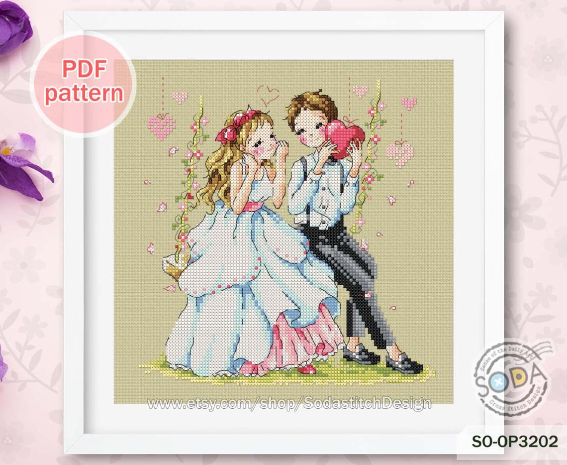 Cross Stitch Pattern Pdf Wedding Lover Marriage Couple - Etsy