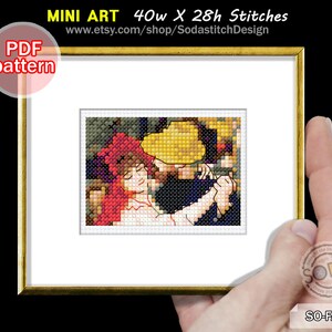 By Renoir,mini Cross Stitch Pattern Pdf Mini Small Tiny Easy Famous Paintings Artworks ...
