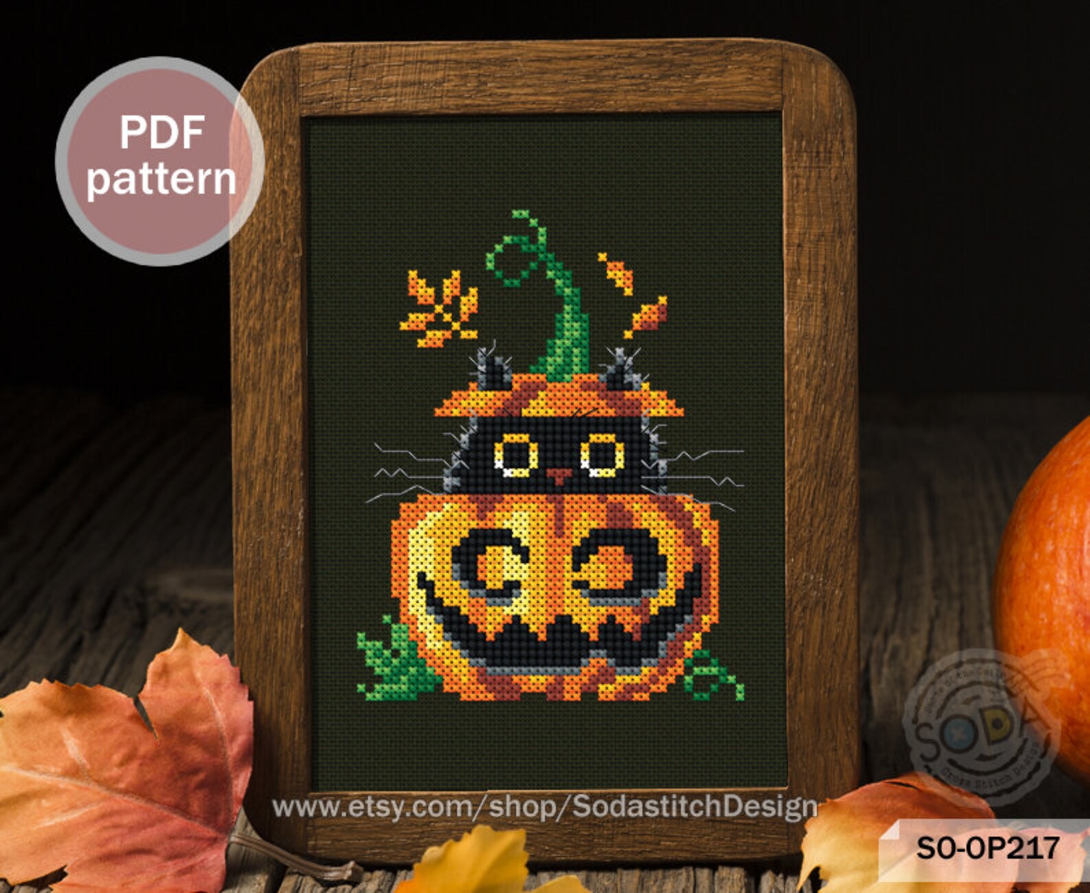 Halloween Cross Stitch Patternanniversary Season Autumn Fall | Etsy