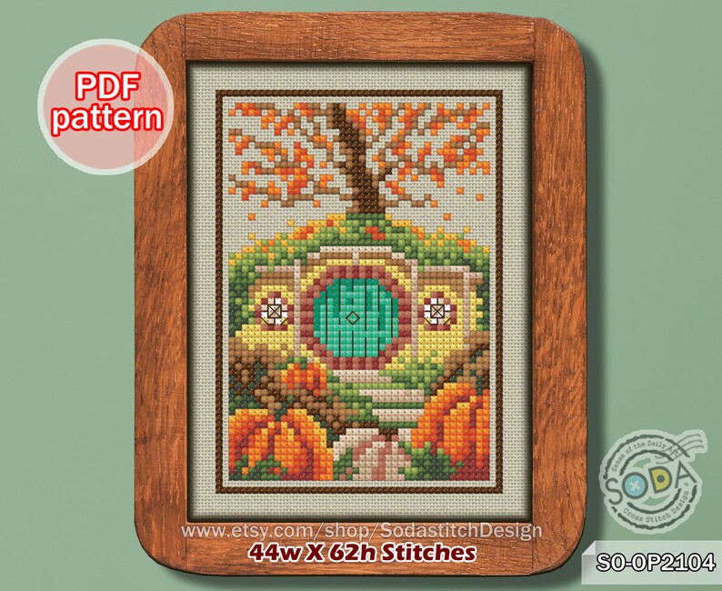 Cross Stitch Pattern Pdf Hobbit Hole the Lord of the Rings, SO-OP2104 ...
