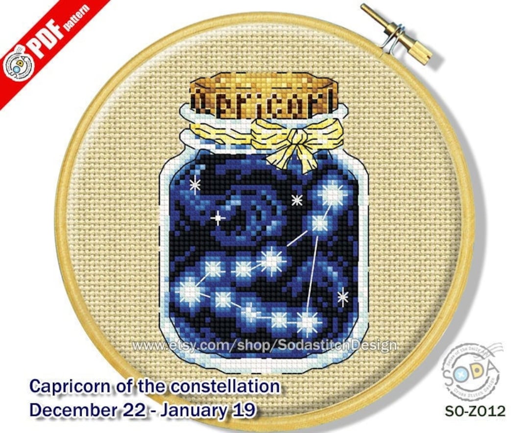 Cross Stitch Pattern Pdf Constellation, SO-ZO12 'capricorn' - Etsy