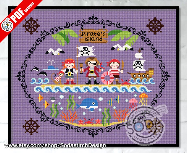 Pirate Cross Stitch Patterncross Stitch Chartcounted Cross | Etsy