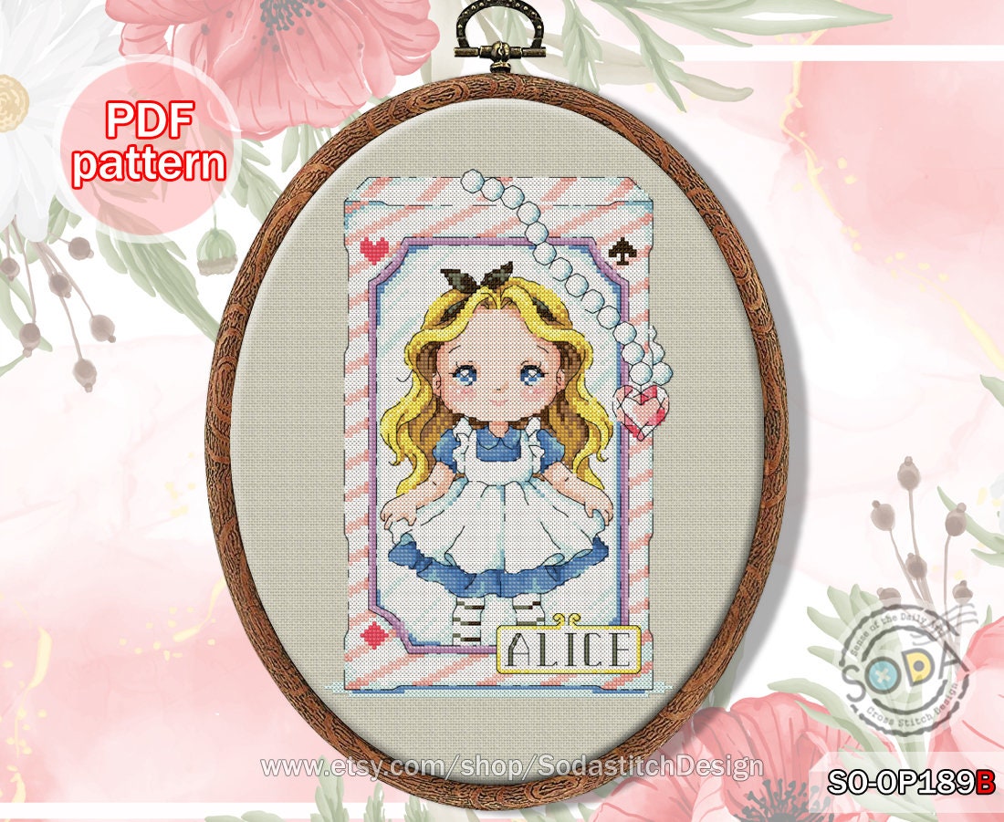 Cross Stitch Pattern Pdf Alice in Wonderland Fairy Tale Doll | Etsy
