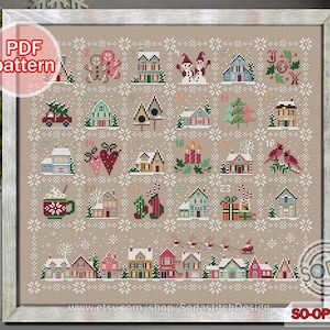 Christmas Cross Stitch Pattern Pdf Santa Rudolph Holiday December ...