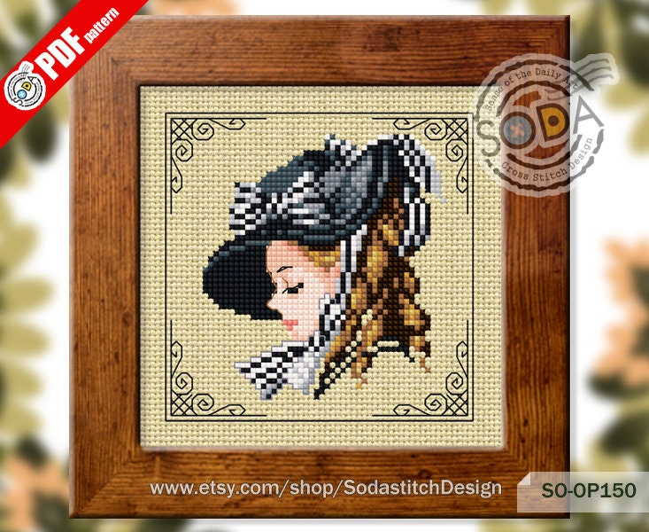 Lady Cross Stitch Patterncross Stitch Chartcounted Cross | Etsy