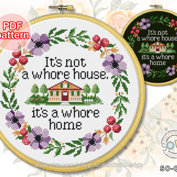 Its Not a Whore House Its a Whore Home Cross Stitch - Etsy Canada