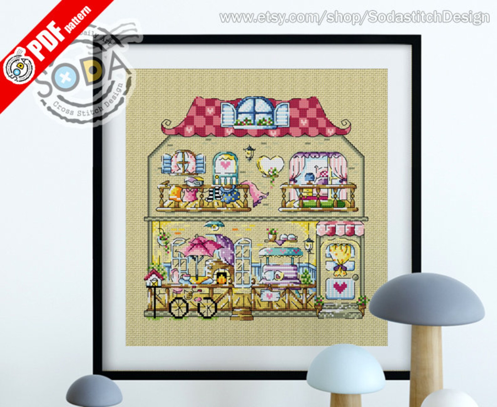 Cross Stitch Pattern Pdf House Home Counted Cross Stitch - Etsy