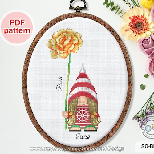 Birth Month Flower Cross Stitch Pattern Pdf Aster 12 Month - Etsy