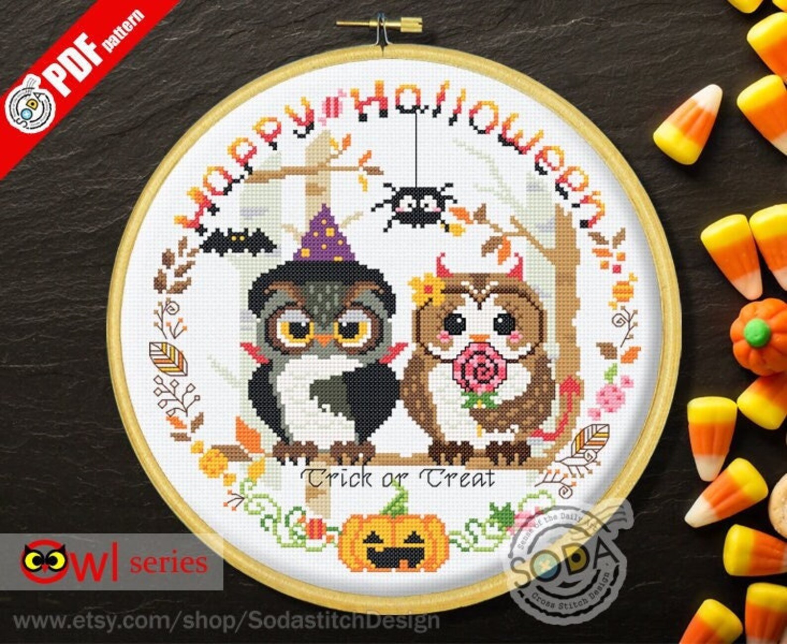 Halloween Cross Stitch Patterncross Stitch Chartcounted - Etsy
