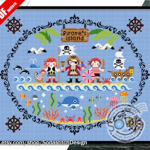 Pirate Cross Stitch Pattern,cross Stitch Chart,counted Cross Stitch ...