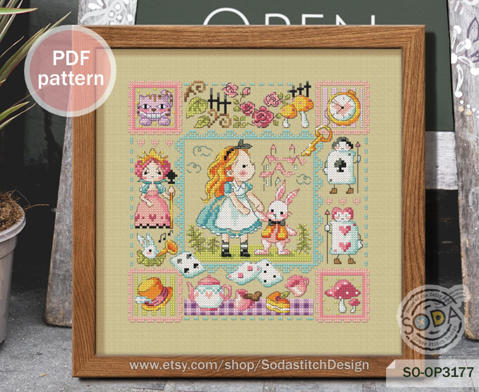 Alice in Wonderland Cross Stitch PatternFairy Tale Story Book | Etsy