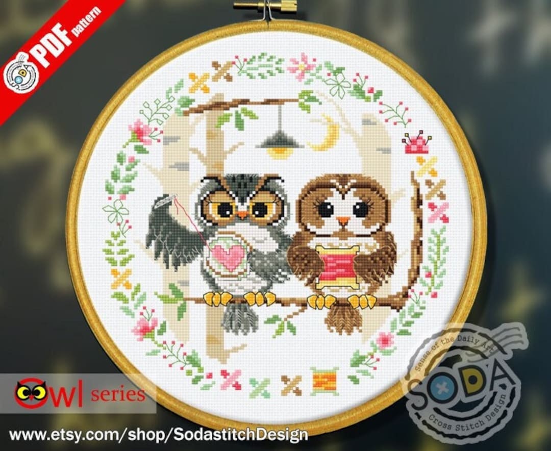 Owl Cross Stitch Patterncross Stitch Pattern,cross Stitch Chart,counted ...