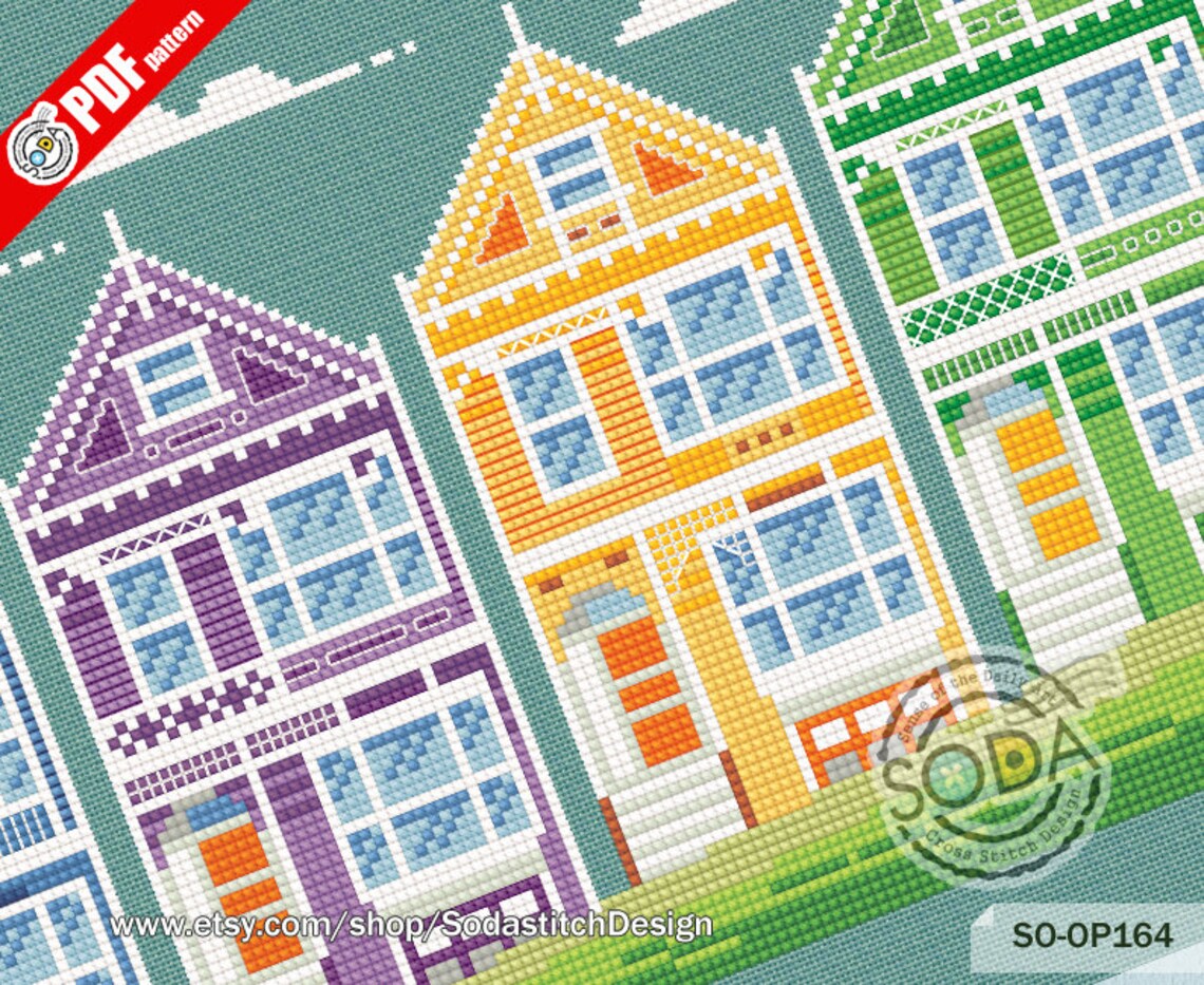 House Cross Stitch Patterncross Stitch Chartcounted Cross - Etsy