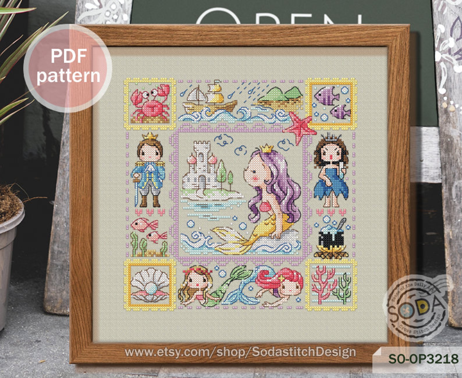 The Little Mermaid Cross Stitch Patternfairy Tale Story Book - Etsy ...