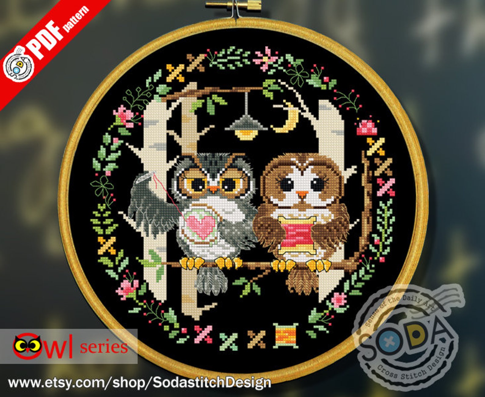 Owl Cross Stitch Patterncross Stitch Patterncross Stitch | Etsy