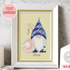 June Birthstone Pearl,gnome Fairy Elf Pixie Sprite Pattern,pdf Chart,counted Cross Stitch ...