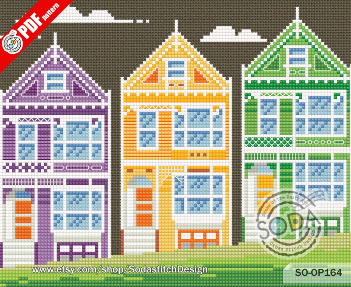 House Cross Stitch Patterncross Stitch Chartcounted Cross - Etsy