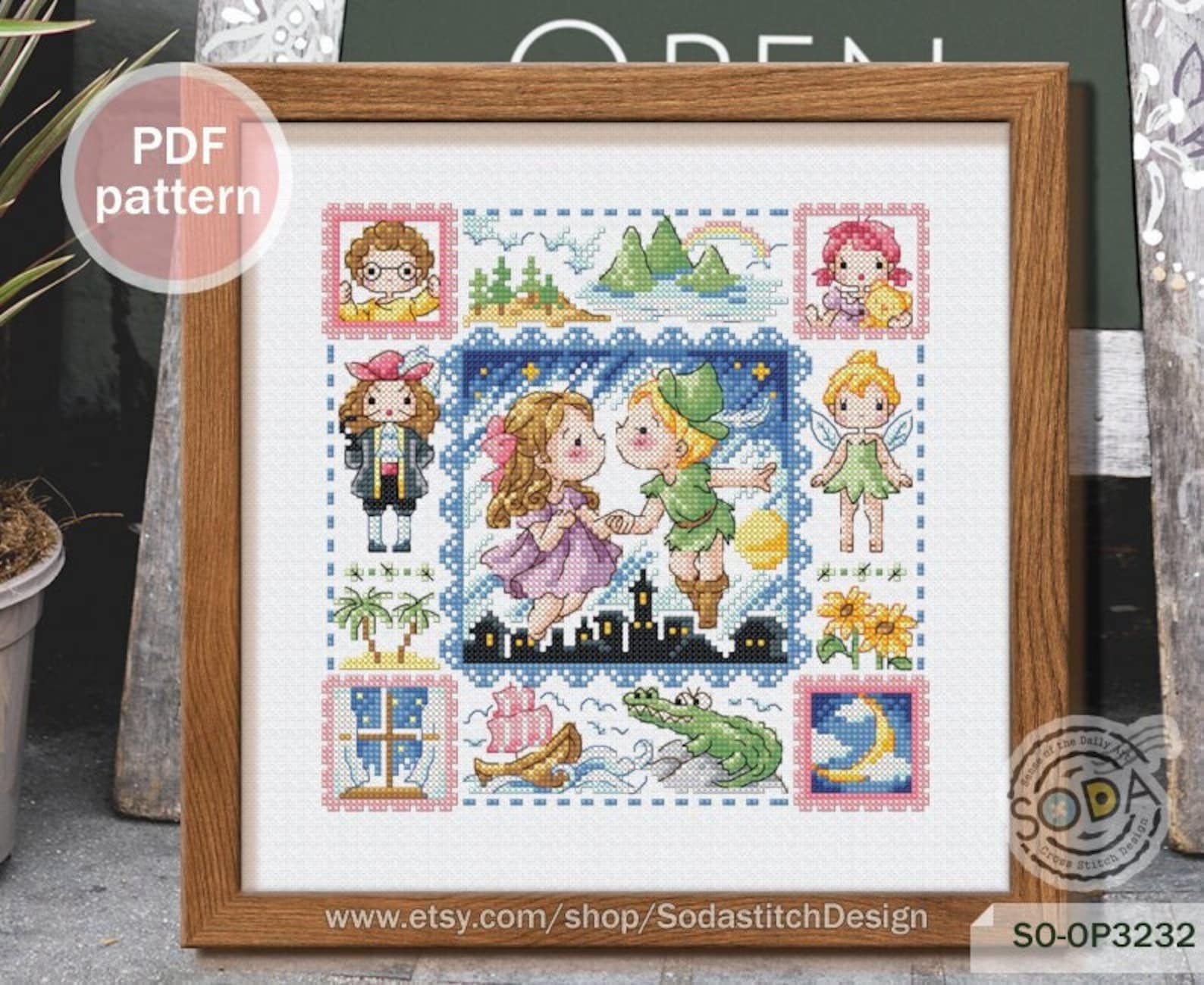Peter Pan Cross Stitch Patternfairy Tale Story Book Modern - Etsy Australia
