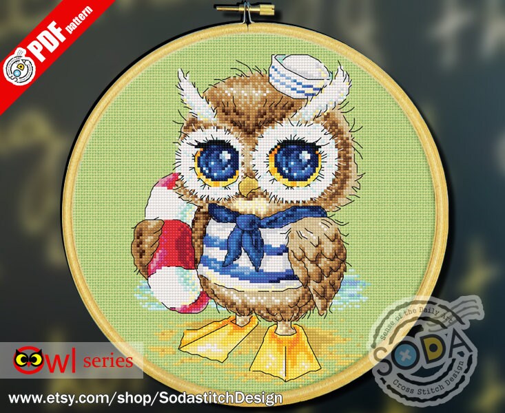 Cross Stitch Owl Cross Stitch Pattern,Cross Stitch chart,Counted Cross ...