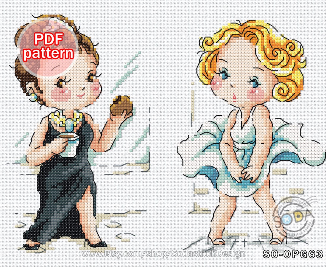 Cross Stitch Pattern Pdf Movie Actress Hollywood Film, SO-OPG63 'movies ...