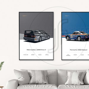 Mercedes 190E 2.5-16 Evo II (DTM) Poster - All Size A4-B1! Rally ...