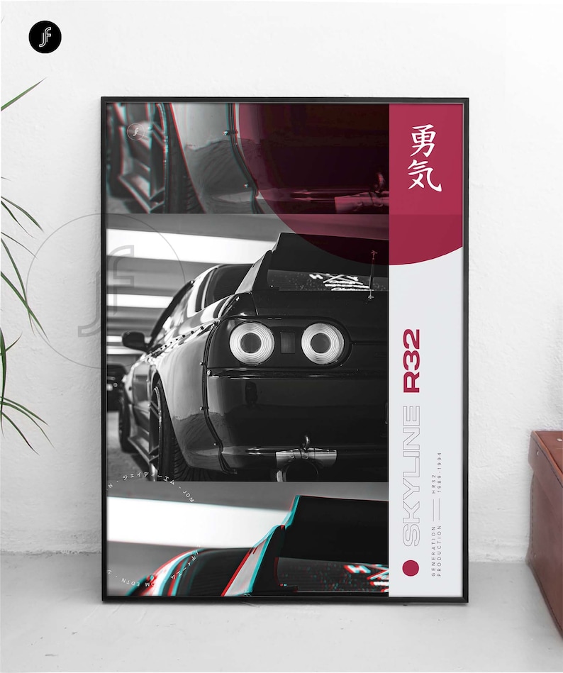 Buy JDM Nissan Skyline R32 All Size A4-B1 Jdm Poster / Wangan / Japan ...