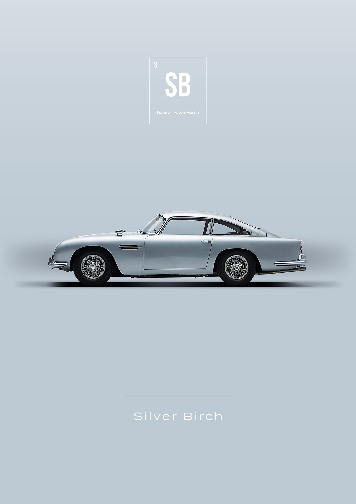 World Paint Colours Aston Martin DB5 Silver Birch All Sizes Poster ...