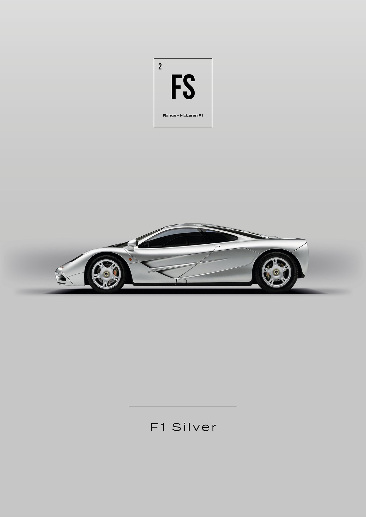 World Paint Colours - Mclaren F1 - Silver - All Sizes! Poster / Wall ...