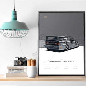 Mercedes 190E 2.5-16 Evo II (DTM) Poster - All Size A4-B1! Rally ...