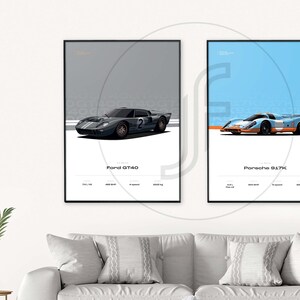 Ford GT40 (le Mans) Poster - All Size A4-B1! Racing Artwork, Wrc ...
