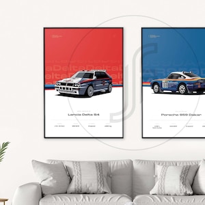 Lancia Delta S4 (group B) Poster - All Size A4-B1! Rally Artwork, Wrc ...