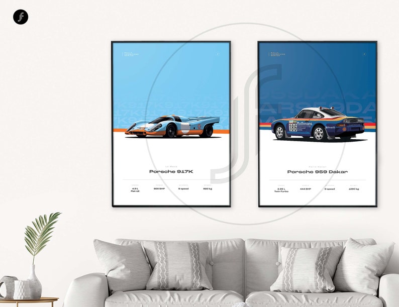 Porsche 917K gulf Poster All Size A4-B1 Rally Artwork - Etsy