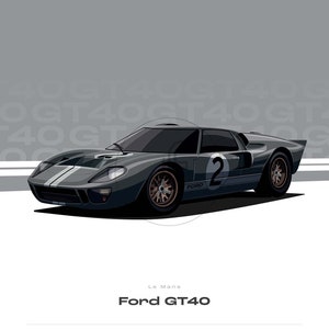 Ford GT40 (le Mans) Poster - All Size A4-B1! Racing Artwork, Wrc ...