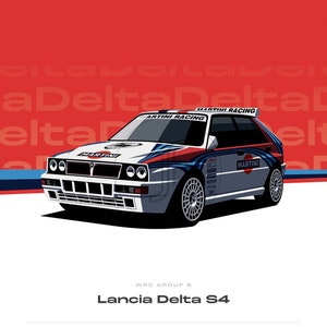 Lancia Delta S4 (group B) Poster - All Size A4-B1! Rally Artwork, Wrc ...