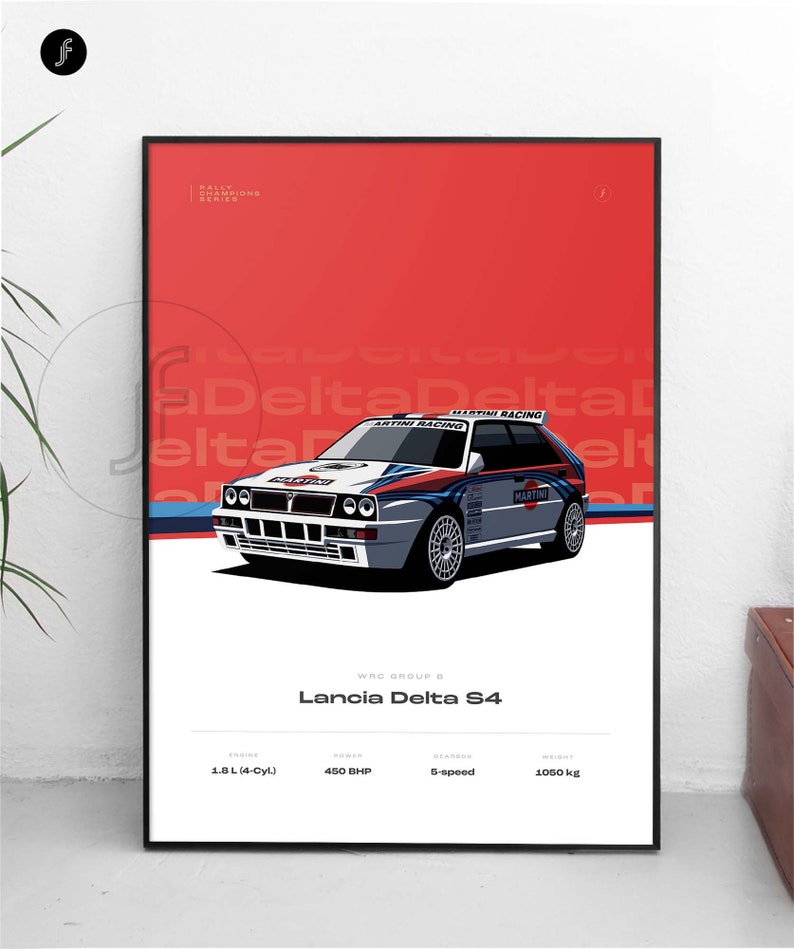 Lancia Delta S4 (group B) Poster - All Size A4-B1! Rally Artwork, Wrc ...
