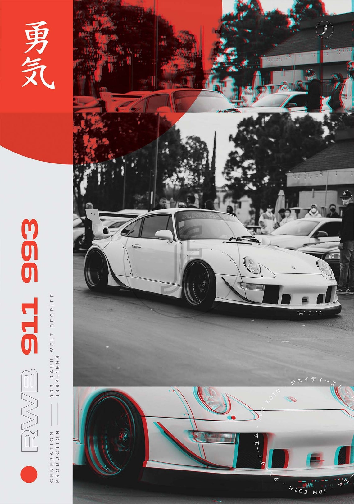 JDM Porsche RWB 911 930 All Size A4-B1 Jdm Poster / Wangan - Etsy