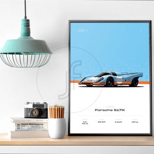 Porsche 917K (gulf) Poster - All Size A4-B1! Rally Artwork, Wrc ...