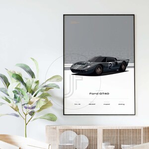 Ford GT40 (le Mans) Poster - All Size A4-B1! Racing Artwork, Wrc ...