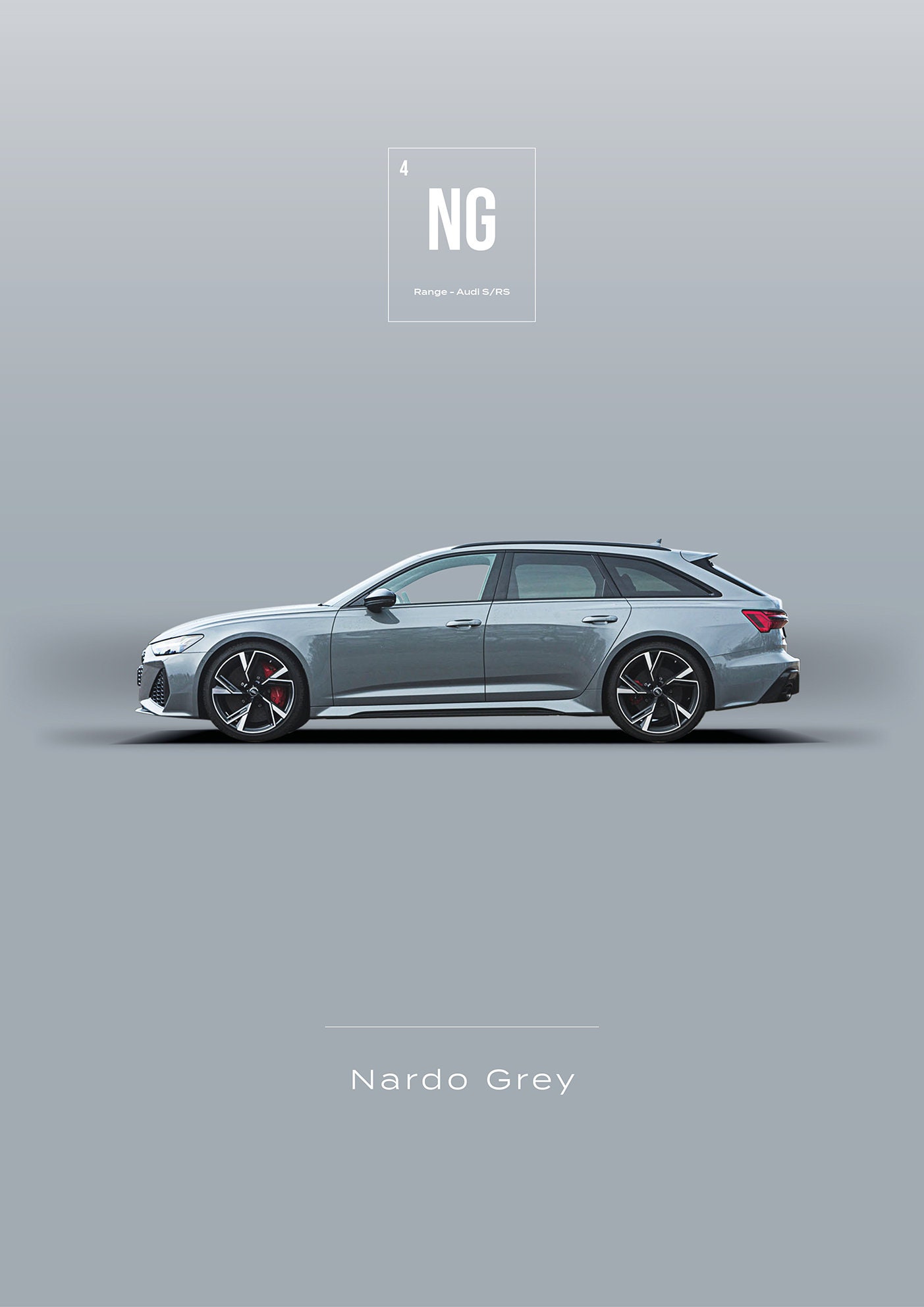 World Paint Colours - Audi RS6 - Nardo Gray - All Sizes! Poster / Wall ...