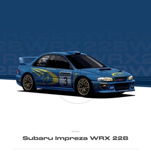 Subaru Impreza WRX 22B Poster - All Sizes A4-B1! Rally Artwork, Wrc ...