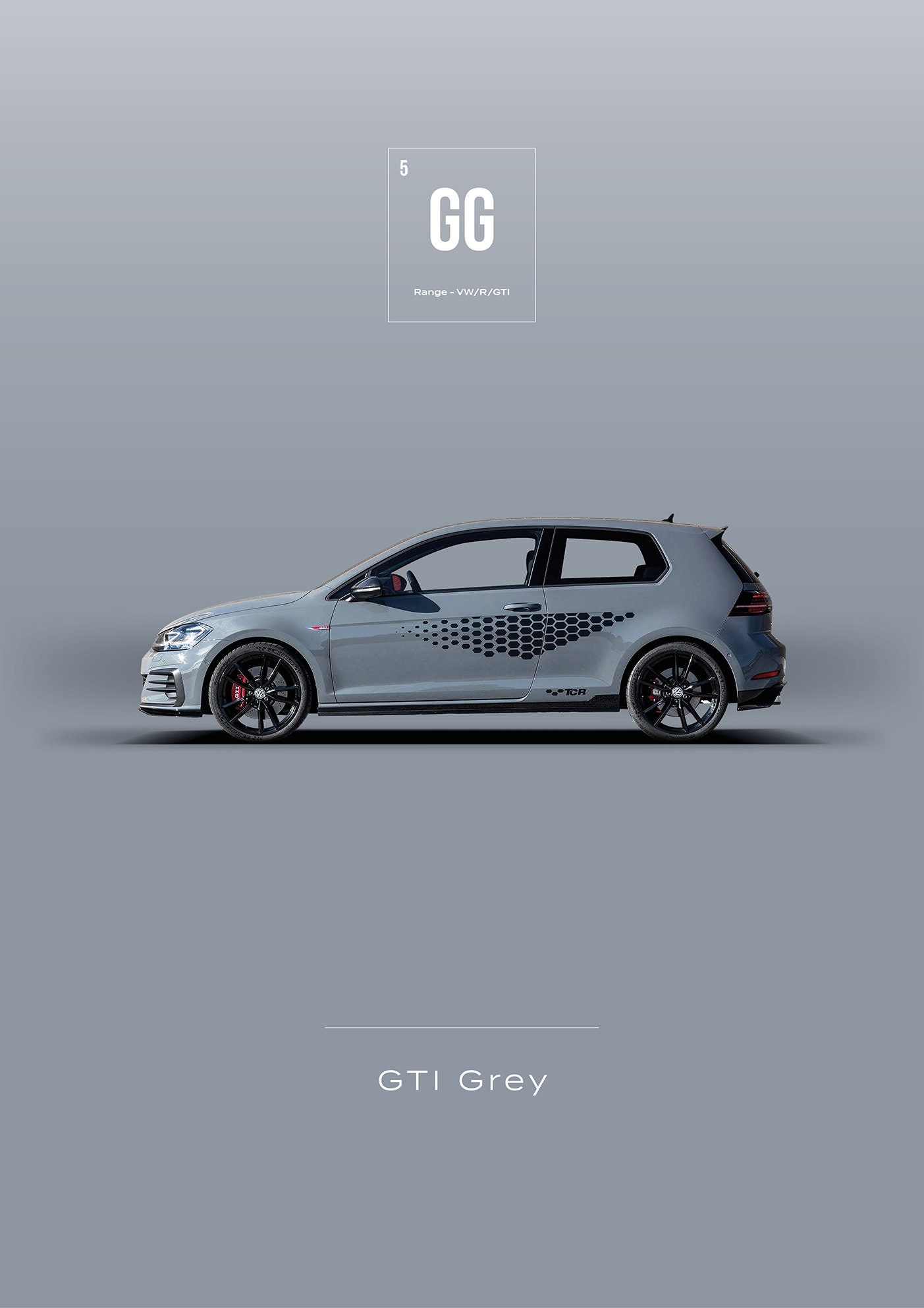 World Paint Colours - Golf GTI - Gray - All Sizes! Poster / Wall Decor ...