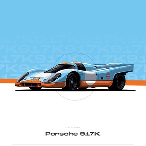 Porsche 917K (gulf) Poster - All Size A4-B1! Rally Artwork, Wrc ...