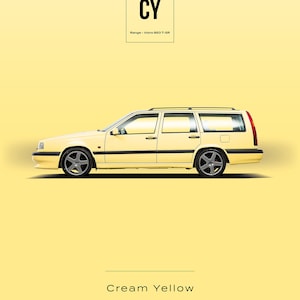 World Paint Colours - Volvo 850 T5R - Cream Yellow - All Sizes! Poster ...
