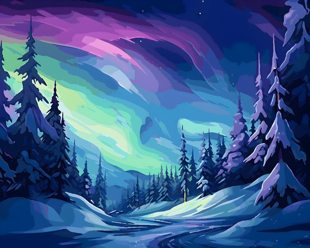 Northern Lights Paint by Number DIY Kit for Adults Paint by Numbers for ...