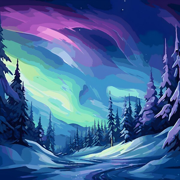 Winter Paint by Number - Etsy