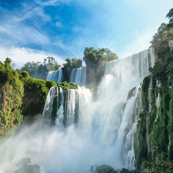 Paint by Numbers Waterfall - Etsy